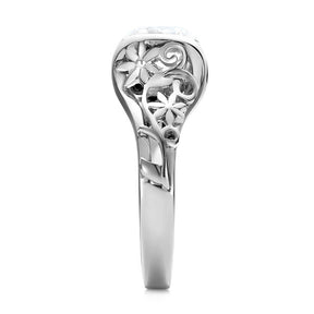 Bezel Round Moissanite Filigree Wide Shank Engagement Ring - ReadYourHeart