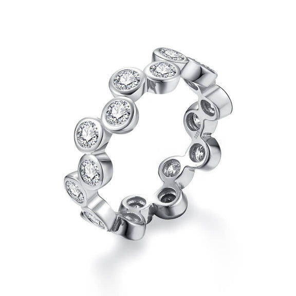 Bezel Set Moissanite Zig-Zag Eternity Wedding Band Ring – ReadYourHeart