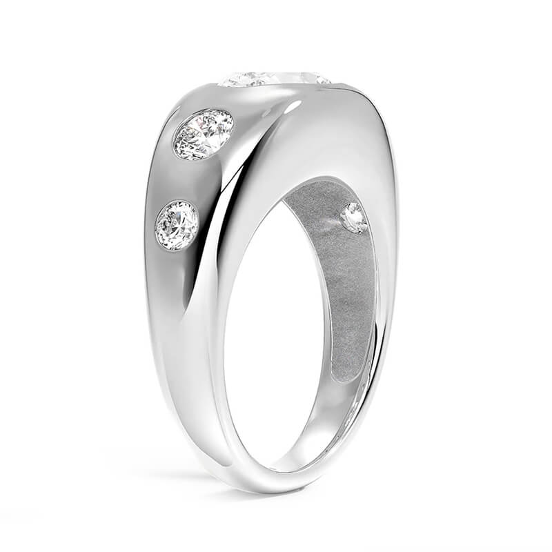 Flush Set Five Stone Moissanite Dome Engagement Ring – ReadYourHeart