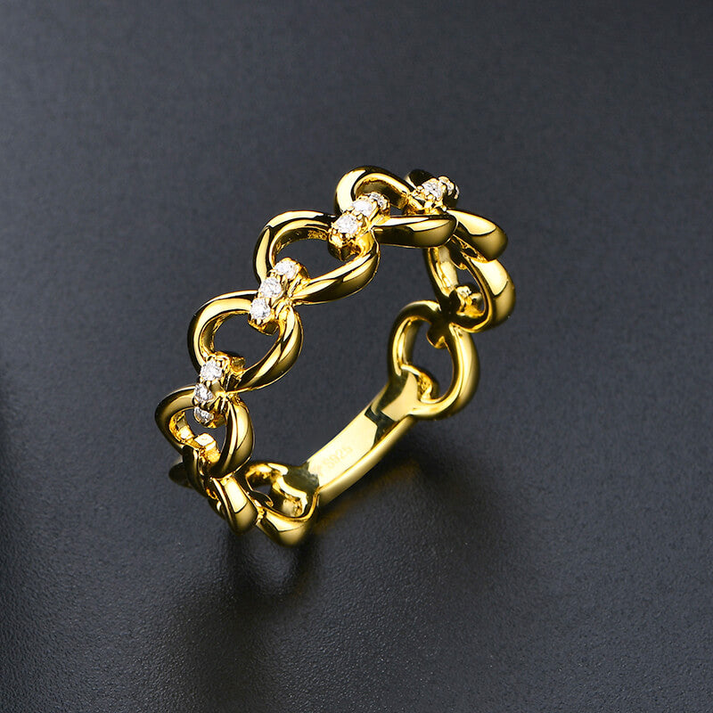 Moissanite Interlocking Pave Half Eternity Wedding Band Ring In Sterling Silver – ReadYourHeart